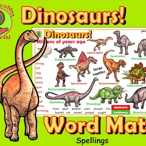 Dinosaurs Word Mat, Dinosaurs Visual Aid Poster, Dinosaurs Writing ...