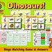 Dinosaurs Bingo Game, Dinosaurs Matching Activity, Science Animal ...