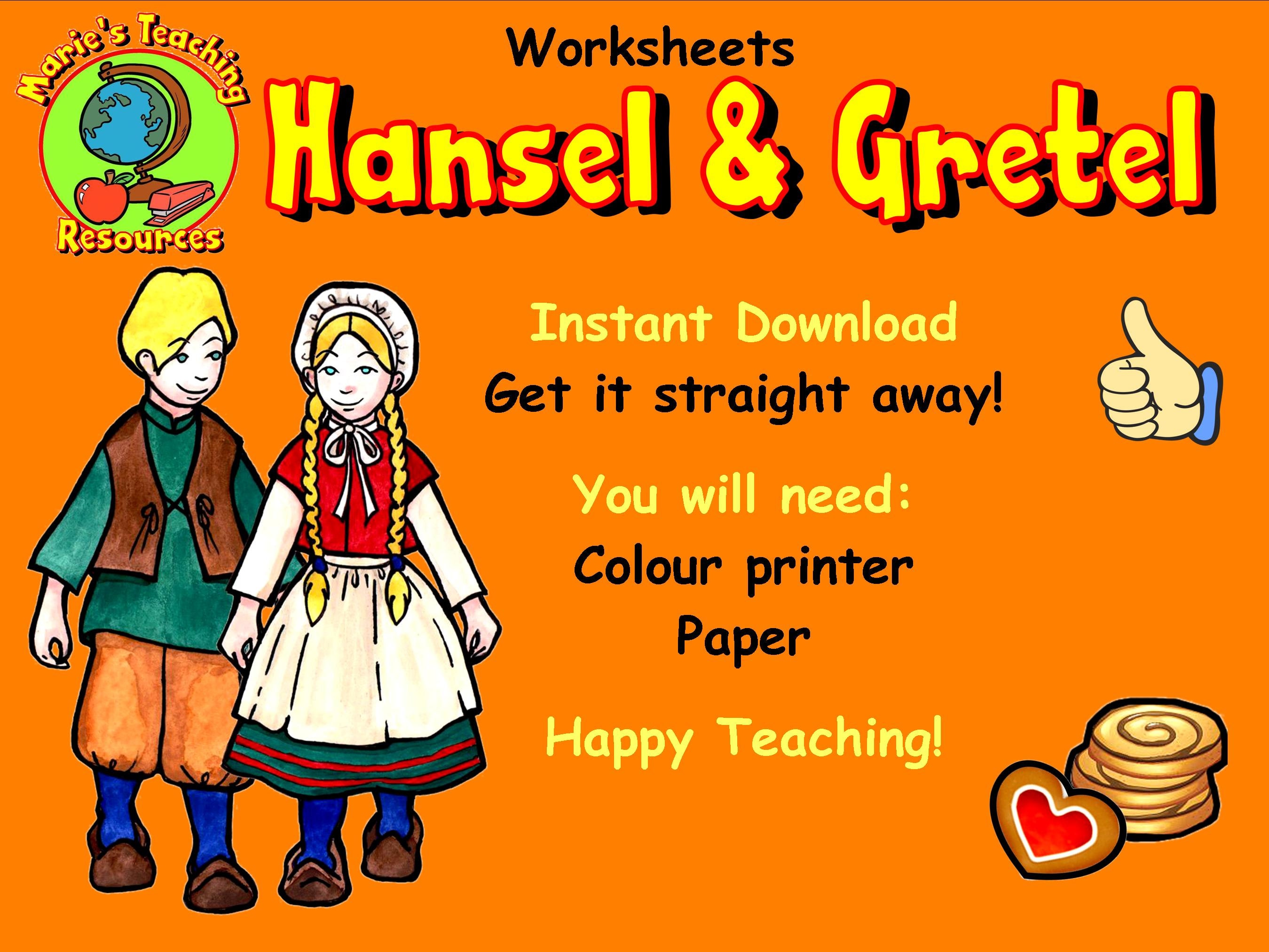 Hansel And Gretel Worksheets Sequence