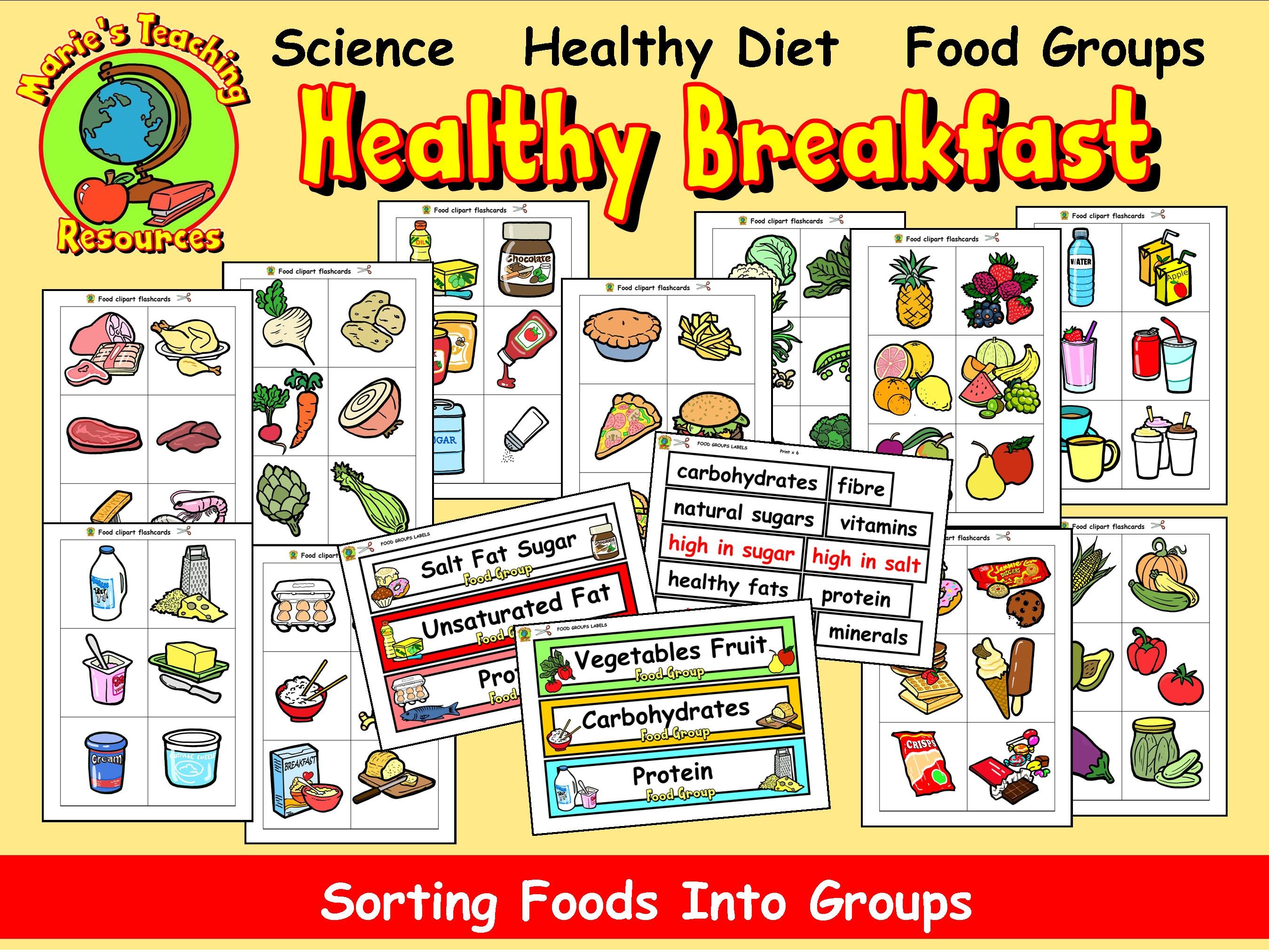 Healthy Breakfast Worksheets, Sorting Food Activities, Science Staying ...