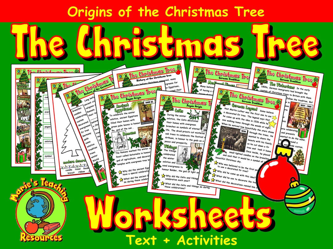 Christmas Tree Timeline Worksheets, Reading Comprehension Activities ...