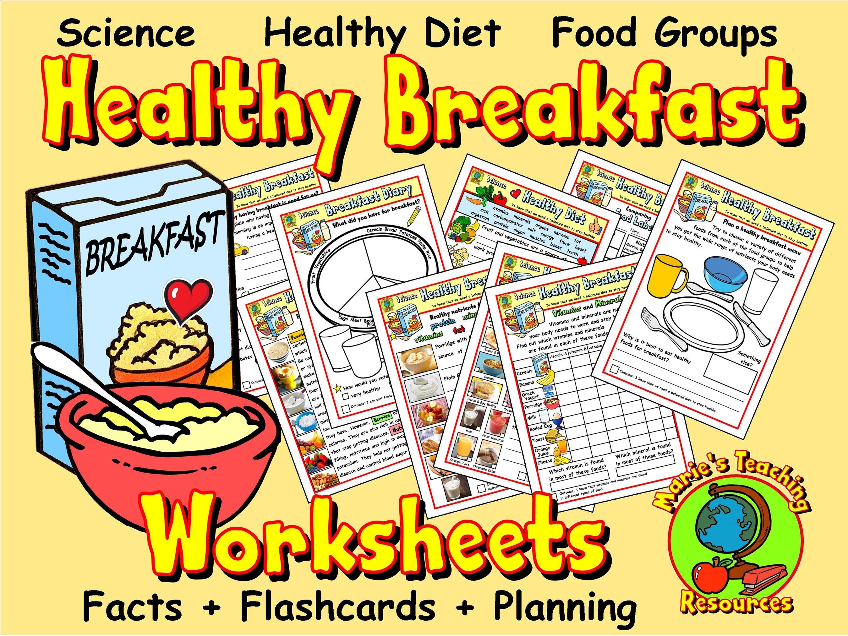 Healthy Breakfast Worksheets, Sorting Food Activities, Science Staying ...