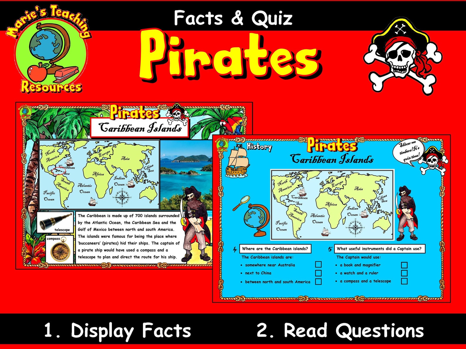 Pirates Quiz, Fact Sheets PDF Presentation, Printable Recording Sheets ...