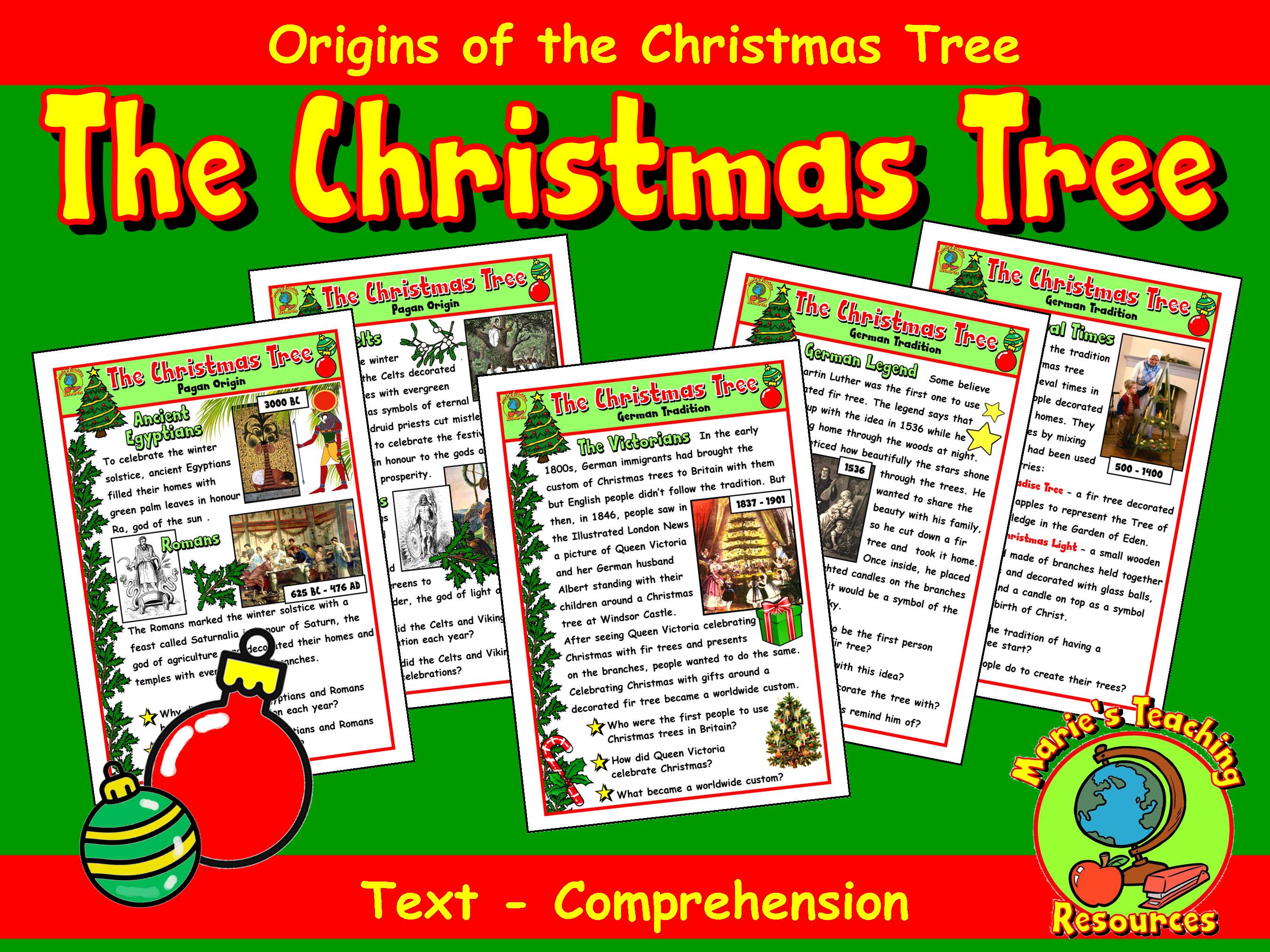 Christmas Tree Timeline, Reading Comprehension Activities, History ...