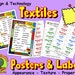 Fabrics Properties Posters, Sorting Activity Labels, Design Technology ...