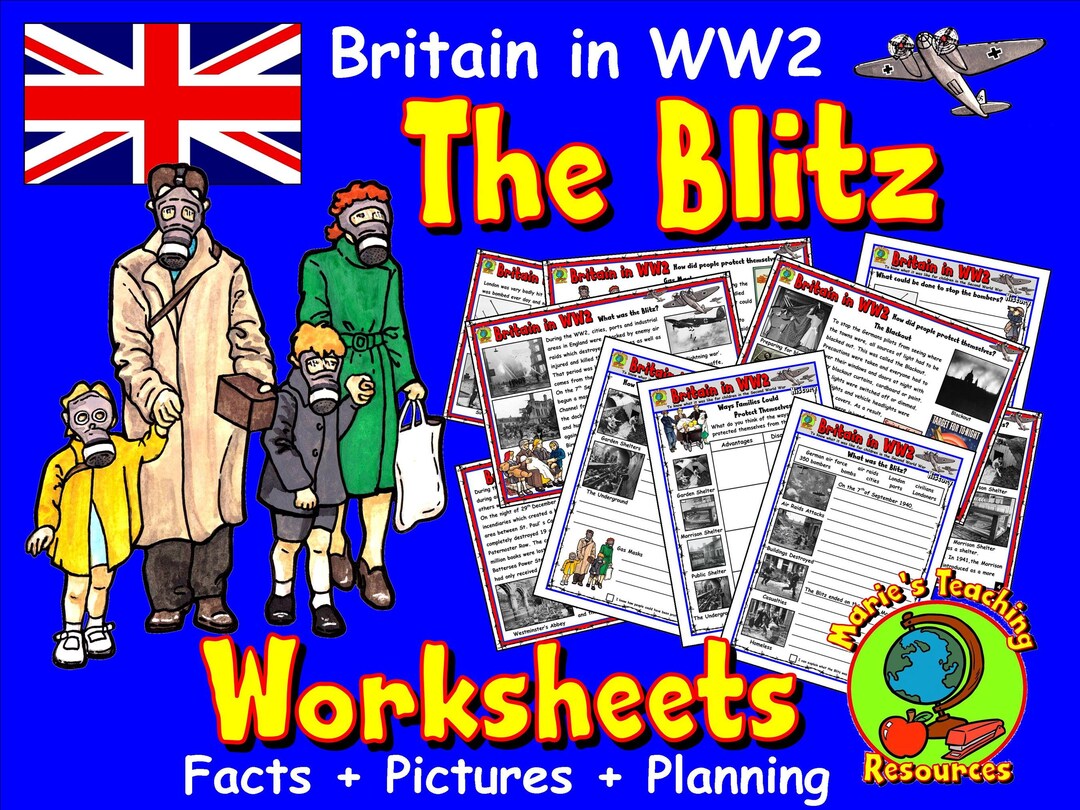 Britain WW2 the Blitz Presentation Worksheets, Reading Writing ...