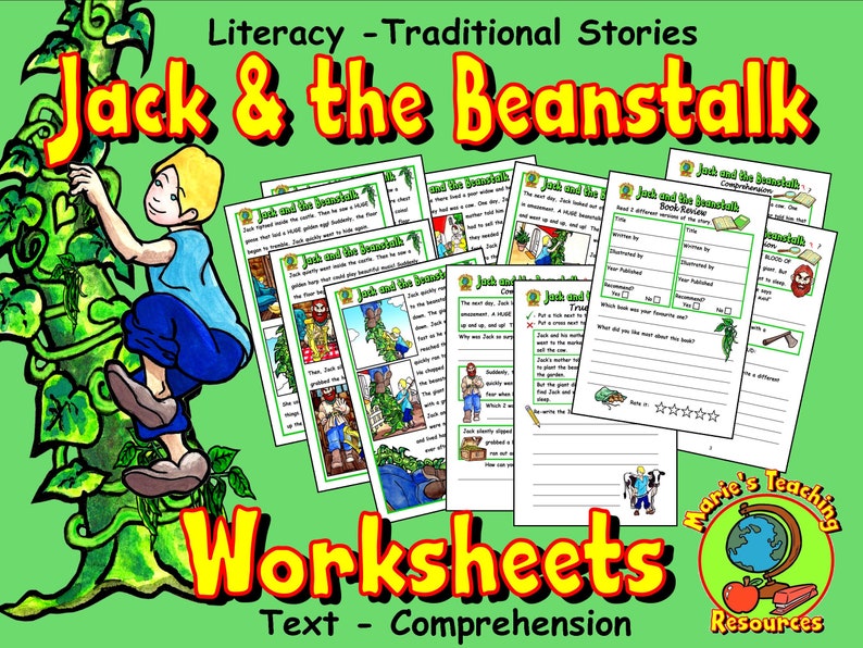 Jack and the Beanstalk Story, Reading Activity Worksheets, Literacy ...