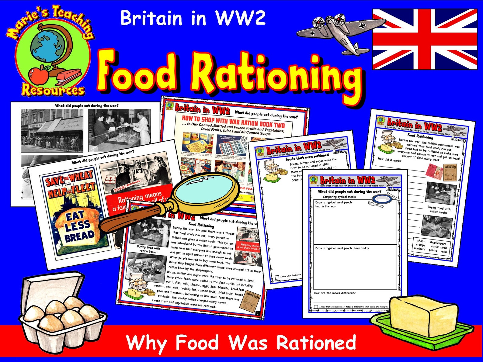Britain WW2 Food Rationing Worksheets, Food Rationing Facts and ...