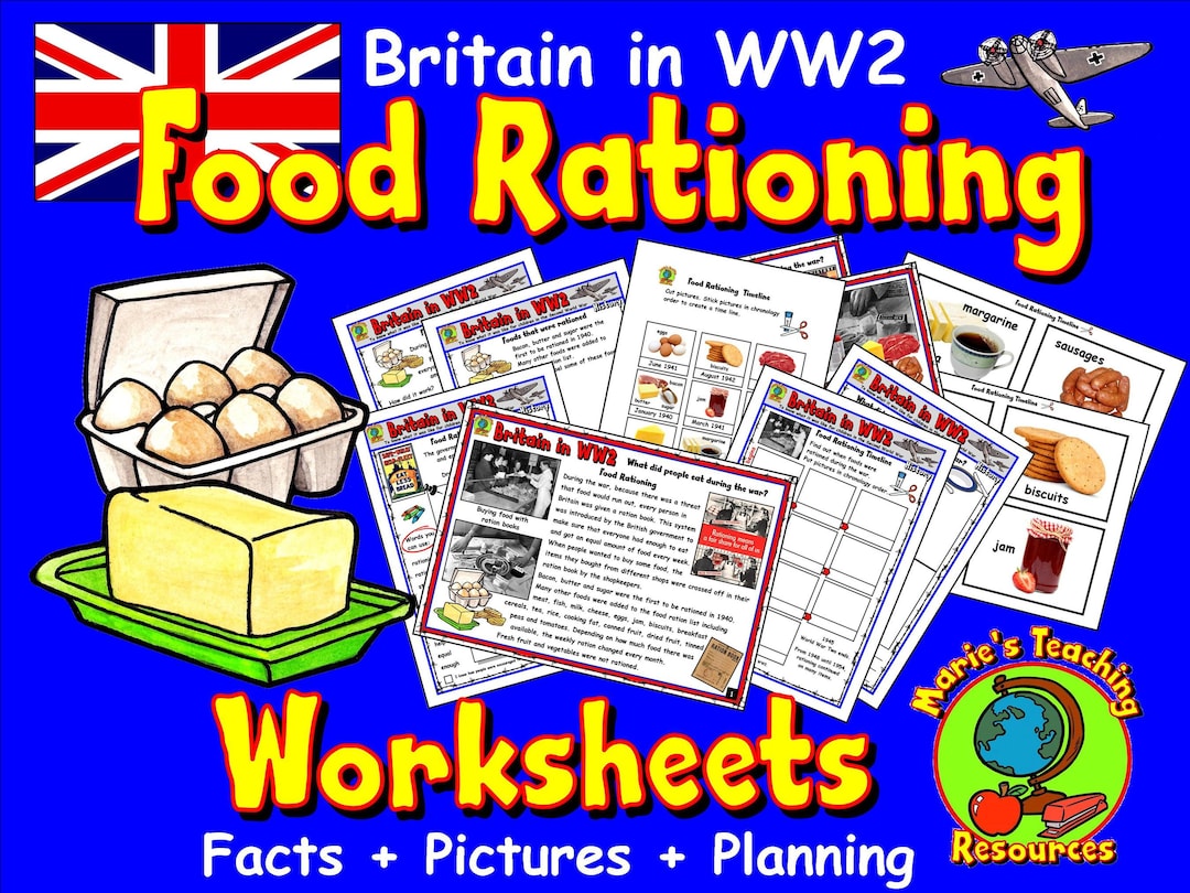 Britain WW2 Food Rationing Worksheets, Food Rationing Facts and Activities, History WW2 Teaching ...