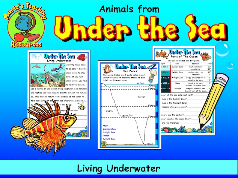 Ocean Sea Animals Worksheets, Animal Habitats, Science Animal ...