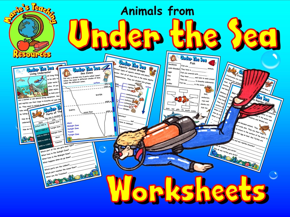 Ocean Sea Animals Worksheets, Animal Habitats, Science Animal ...