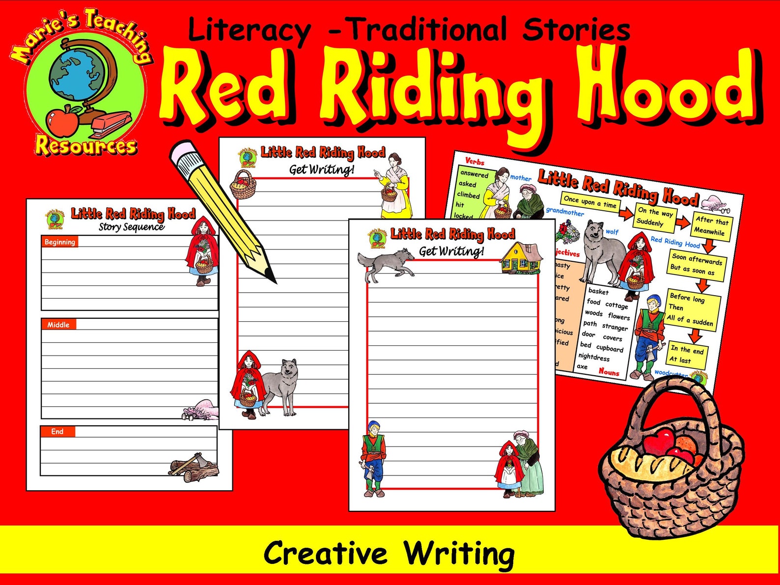 Little Red Riding Hood Writing Prompts, Creative Writing, Literacy ...