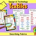 Fabrics Properties Posters, Sorting Activity Labels, Design Technology ...
