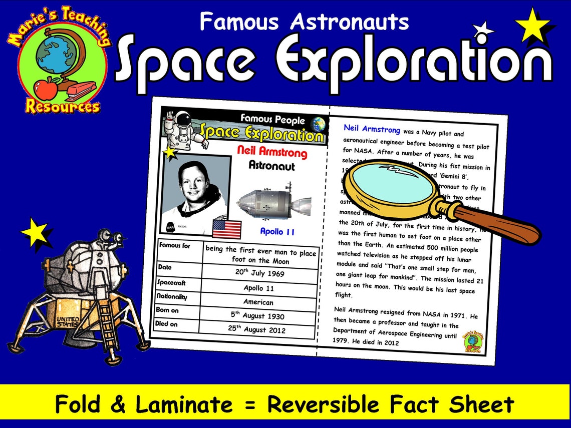 Space Astronauts Fact Sheets, Being an Astronaut Worksheets, History ...