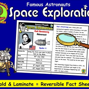 Space Astronauts Fact Sheets, Being an Astronaut Worksheets, History ...