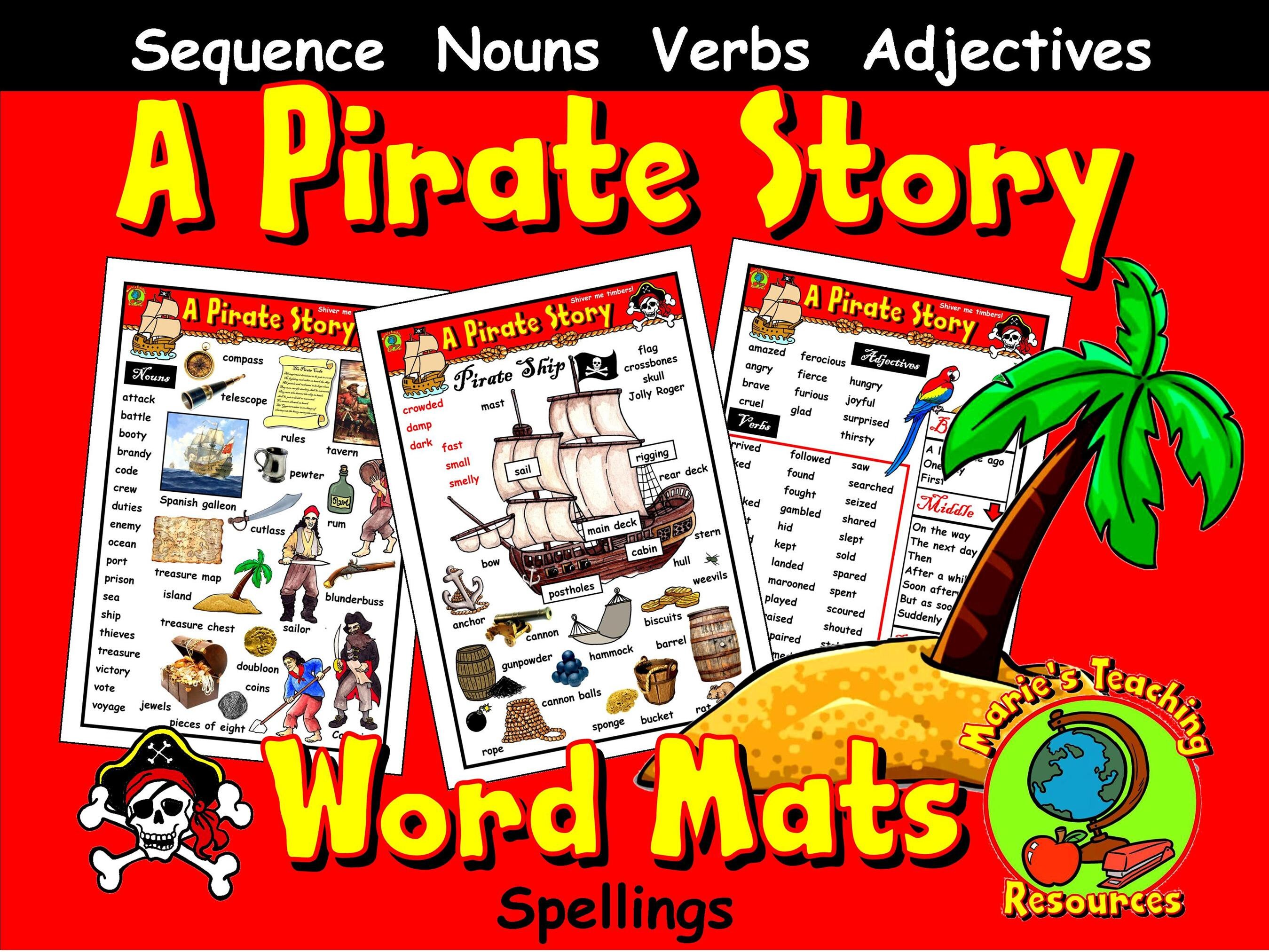 Pirates Creative Story Writing Prompts, Vocabulary Story Sequence ...