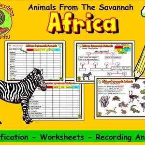 Animals From Africa Classification Sorting Activity, Animals Teaching ...