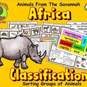 Animals From Africa Classification Sorting Activity, Animals Teaching ...