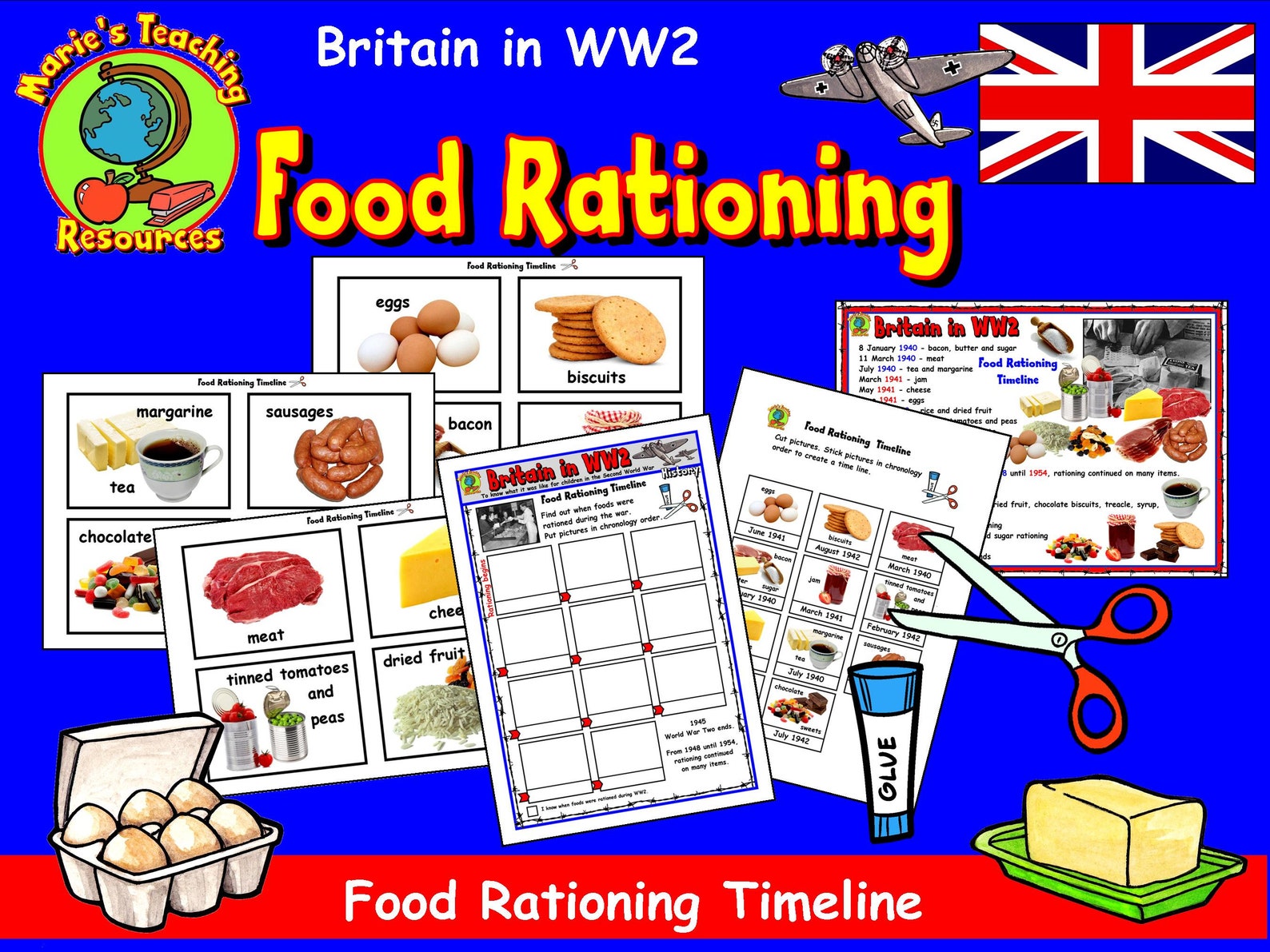Britain WW2 Food Rationing Worksheets, Food Rationing Facts and ...