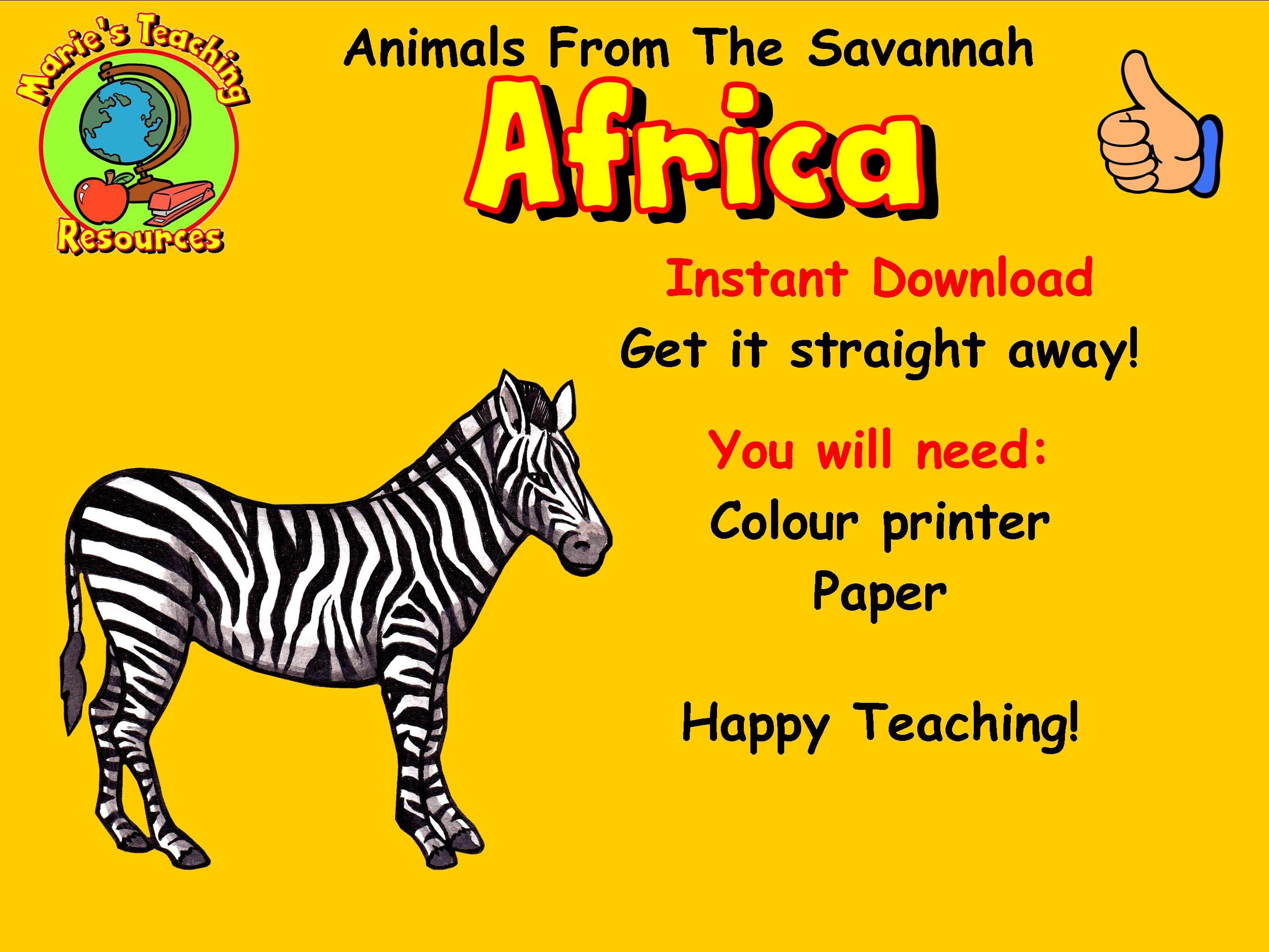 African Animals Habitat Food Chains, Animal Classification, Science ...