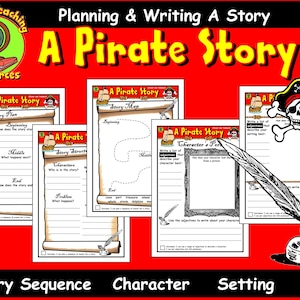 Pirate Story Writing Worksheets, Story Structure Sequence Activities ...