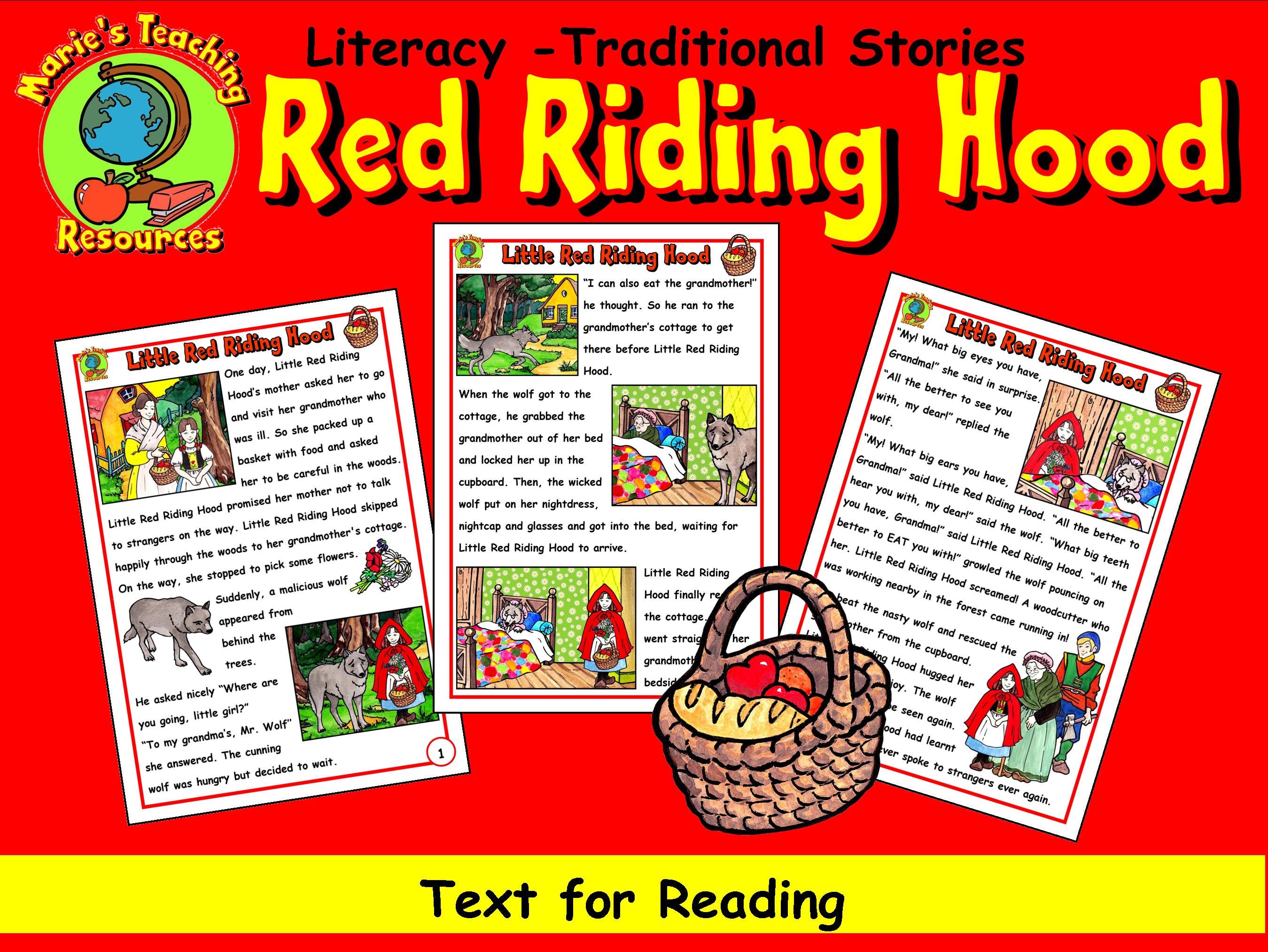 Little Red Riding Hood Story, Worksheets, Traditional Stories ...