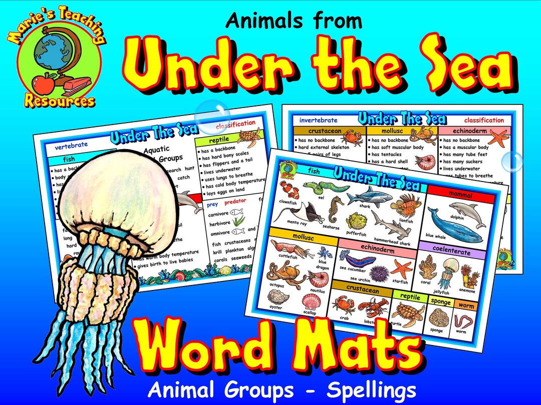 Ocean Sea Animals Writing Prompts Posters, Science Animal ...
