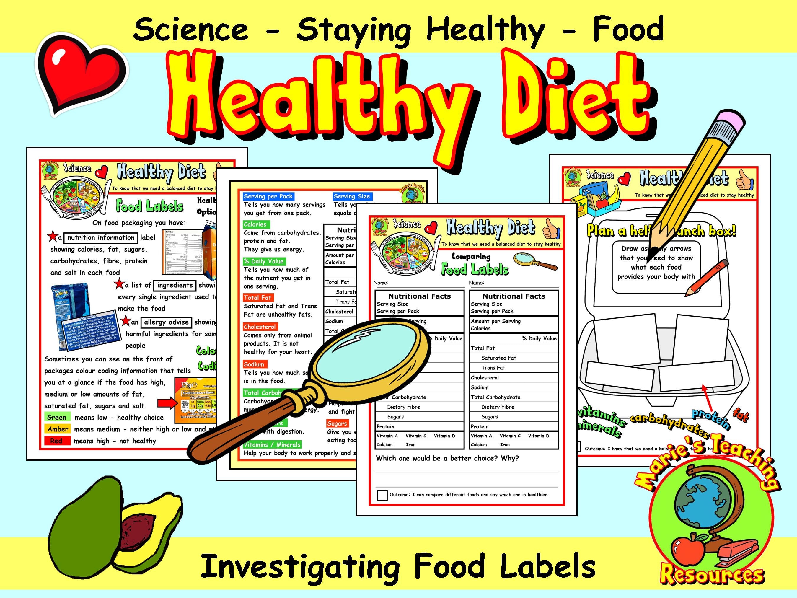 Healthy Diet Worksheets, Healthy Food Poster, Keeping Healthy, Food ...