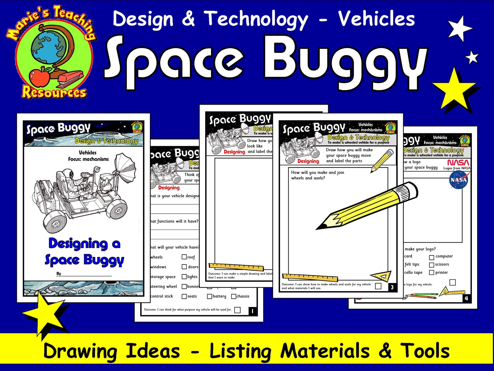 Space Buggy DT Worksheets Design and Technology Vehicles DT - Etsy