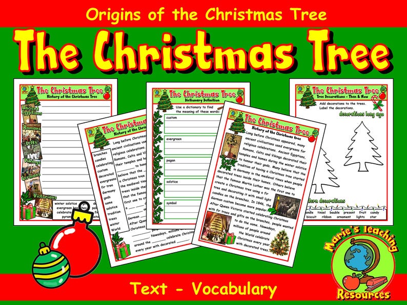 Christmas Tree Timeline, Reading Comprehension Activities, History ...