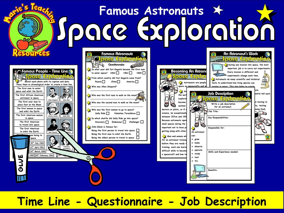 Space Astronauts Fact Sheets, Being an Astronaut Worksheets, History ...
