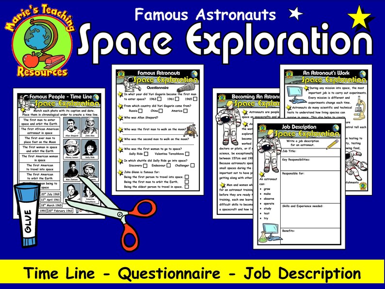 Space Astronauts Fact Sheets, Being an Astronaut Worksheets, History ...