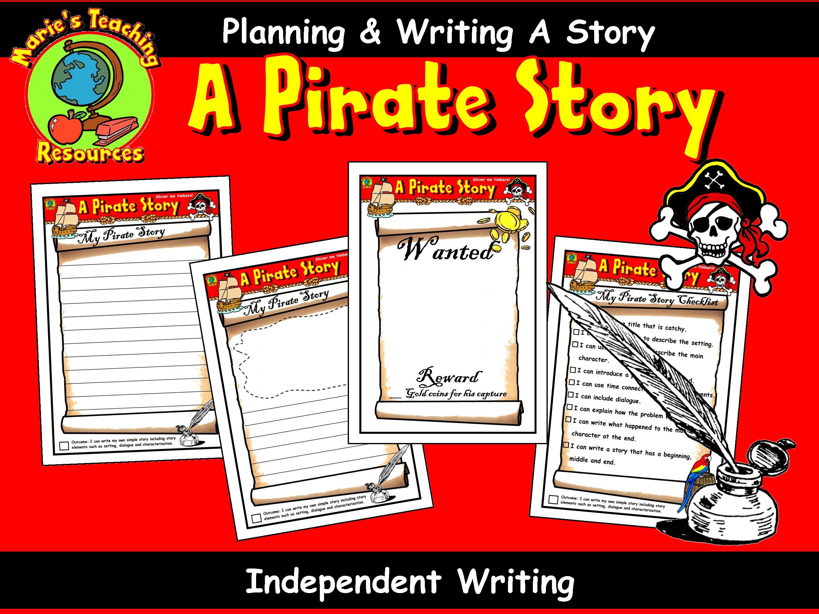 Pirate Story Writing Worksheets, Story Structure Sequence Activities ...