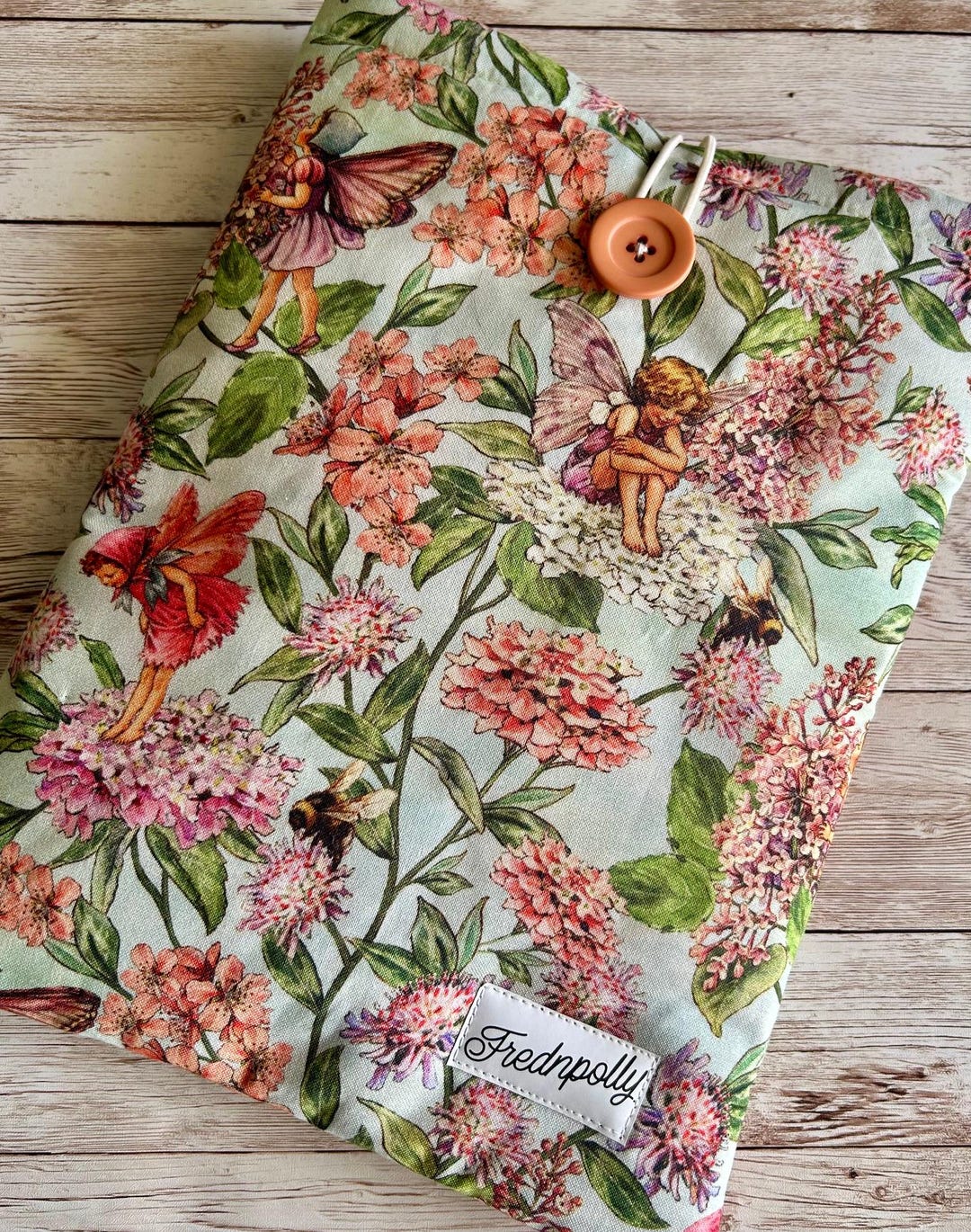 Blossom Flower Fairies Padded Book Sleeve | Tablet Cover | Button ...