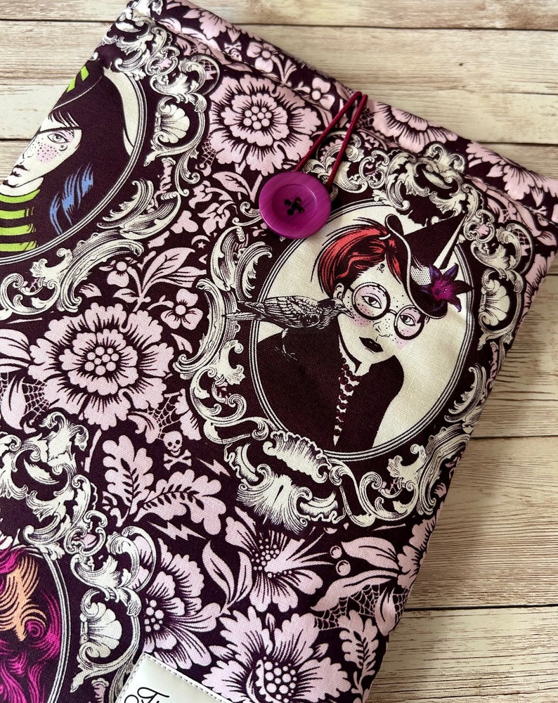 Victorian Goth Girls Padded Book Sleeve | Tablet Cover | Button Closure ...