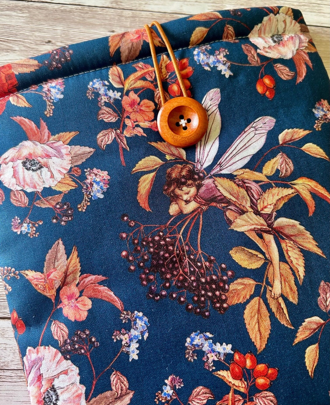 Victorian Floral Fairies Padded Book Sleeve | Tablet Cover | Button ...