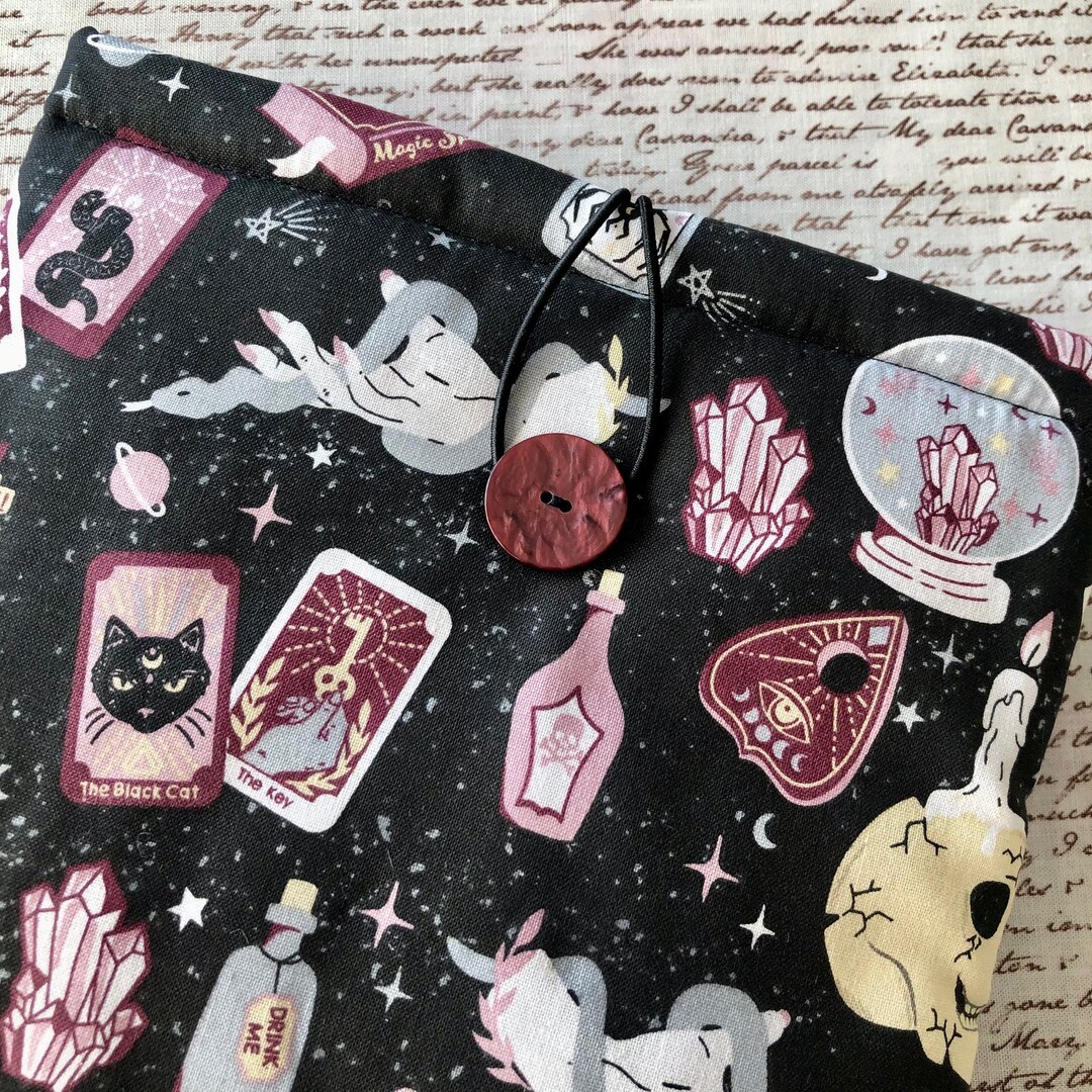 Magic Spells Witchy Padded Book Sleeve | Tablet Cover | Button Closure ...