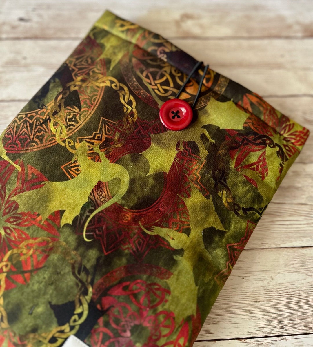 Red Celtic Dragons Padded Book Sleeve | Tablet Cover | Button Closure ...