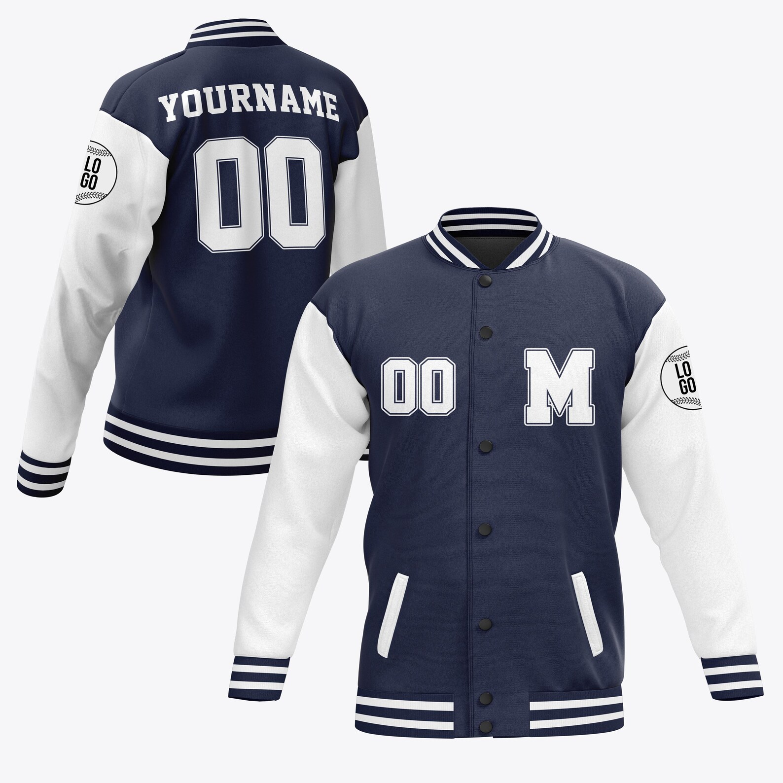 Personalized Initials & Name Varsity Jacket Letterman College Custom ...