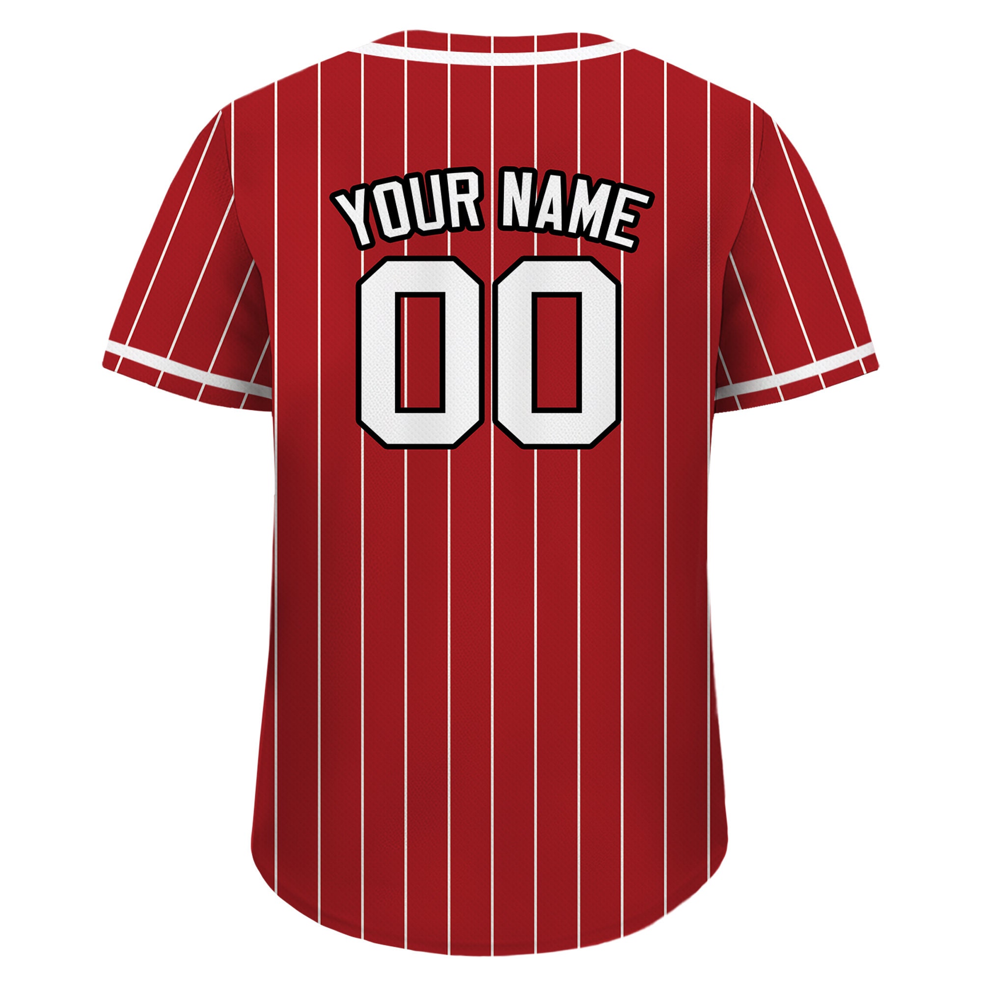 Printed Red White Custom Baseball Jersey With Teamname Name Number ...