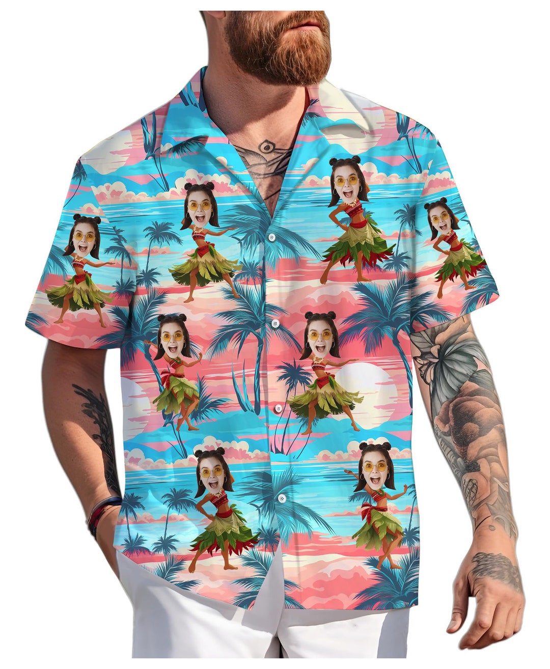 Custom Hawaiian Shirt With Face for Men Women, Personalized Hawaiian ...