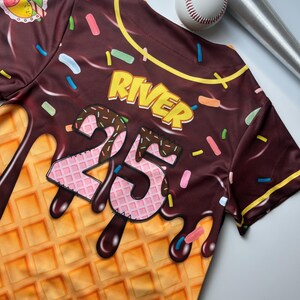 Personalized Ice Cream Drip Baseball Jersey for Men Women Youth Kid ...