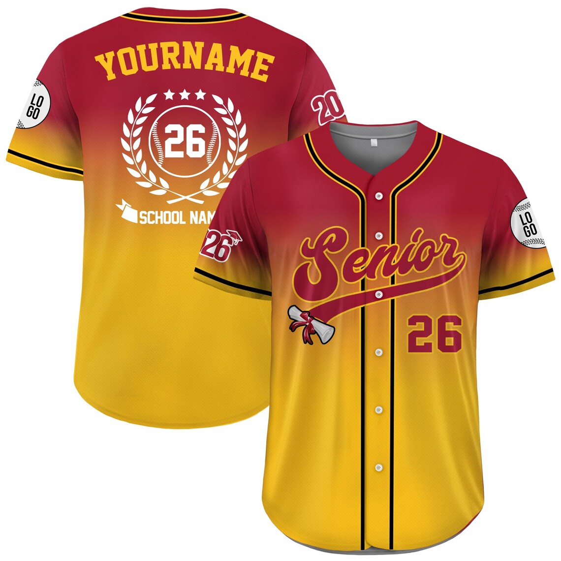 Custom Graduation Senior 2026 Baseball Jersey, Personalized High School ...
