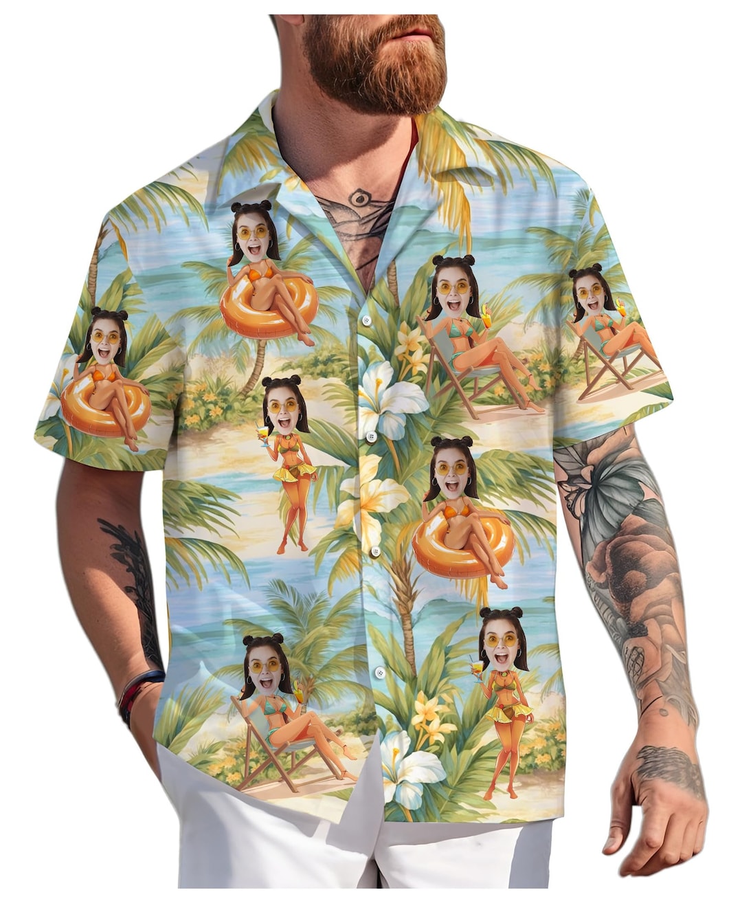 Custom Hawaiian Shirt With Face for Men Women, Personalized Hawaiian ...