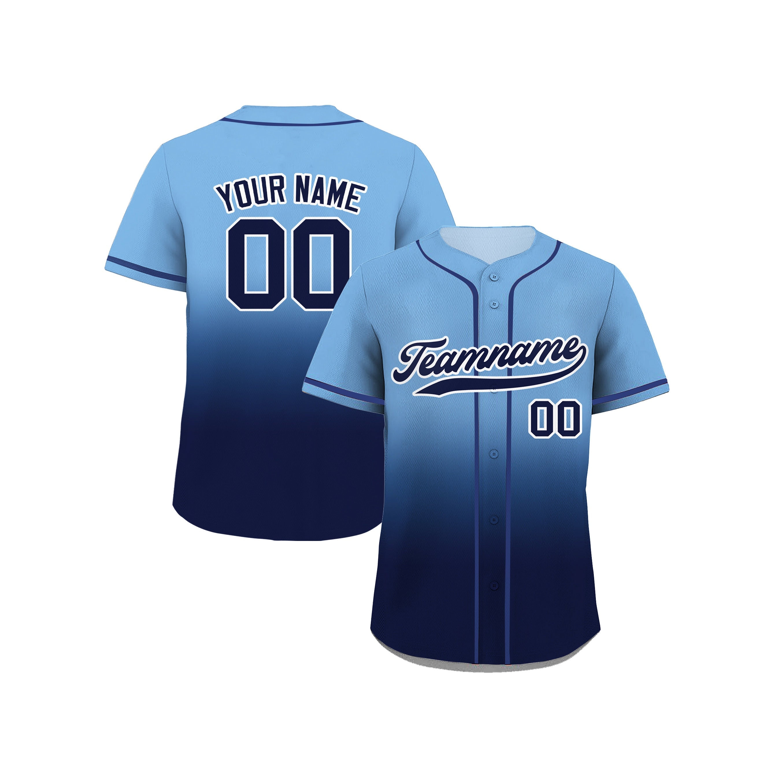 Personalized Gradient Custom Baseball Jersey With Teamname Name Number ...