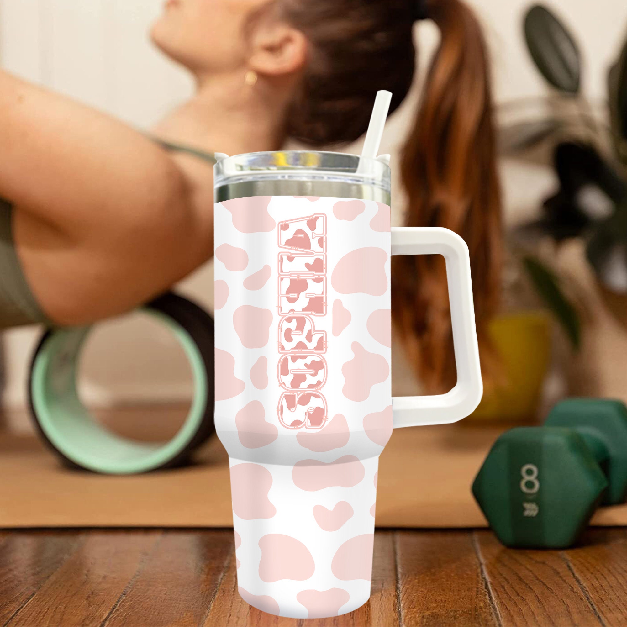 Personalized Cow Print Skinny Tumbler 40oz Cow Print Cups - Etsy