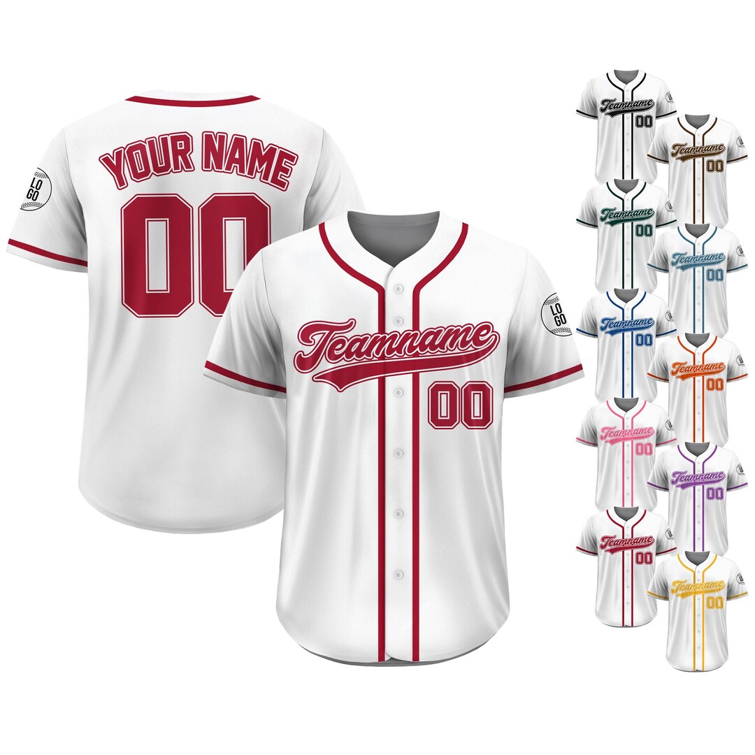 Custom Team Name Number Logo Baseball Jersey Shirt, Personalized ...