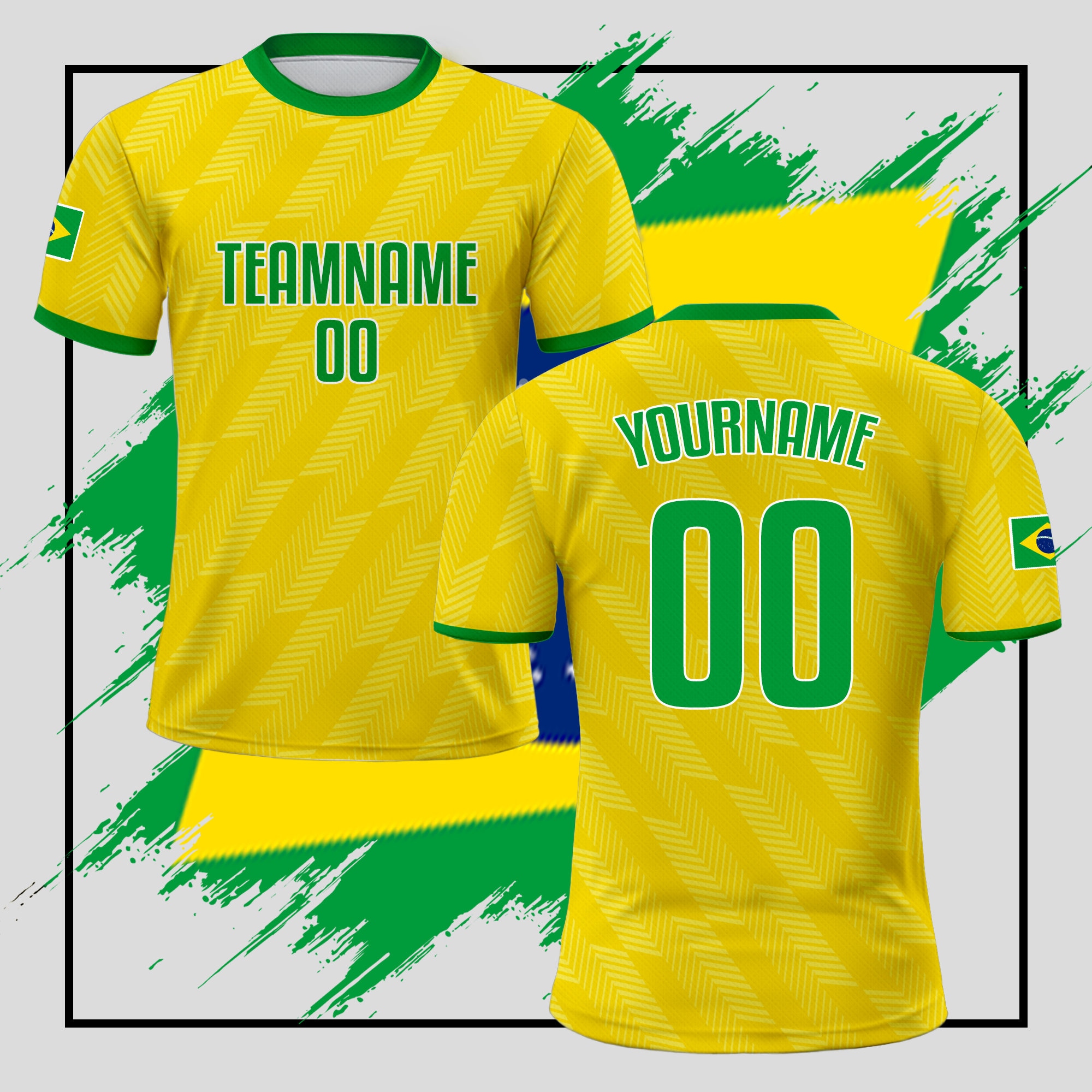 Custom Brazil Soccer Jersey for Men Women Youth Kid Shirt for Fans ...