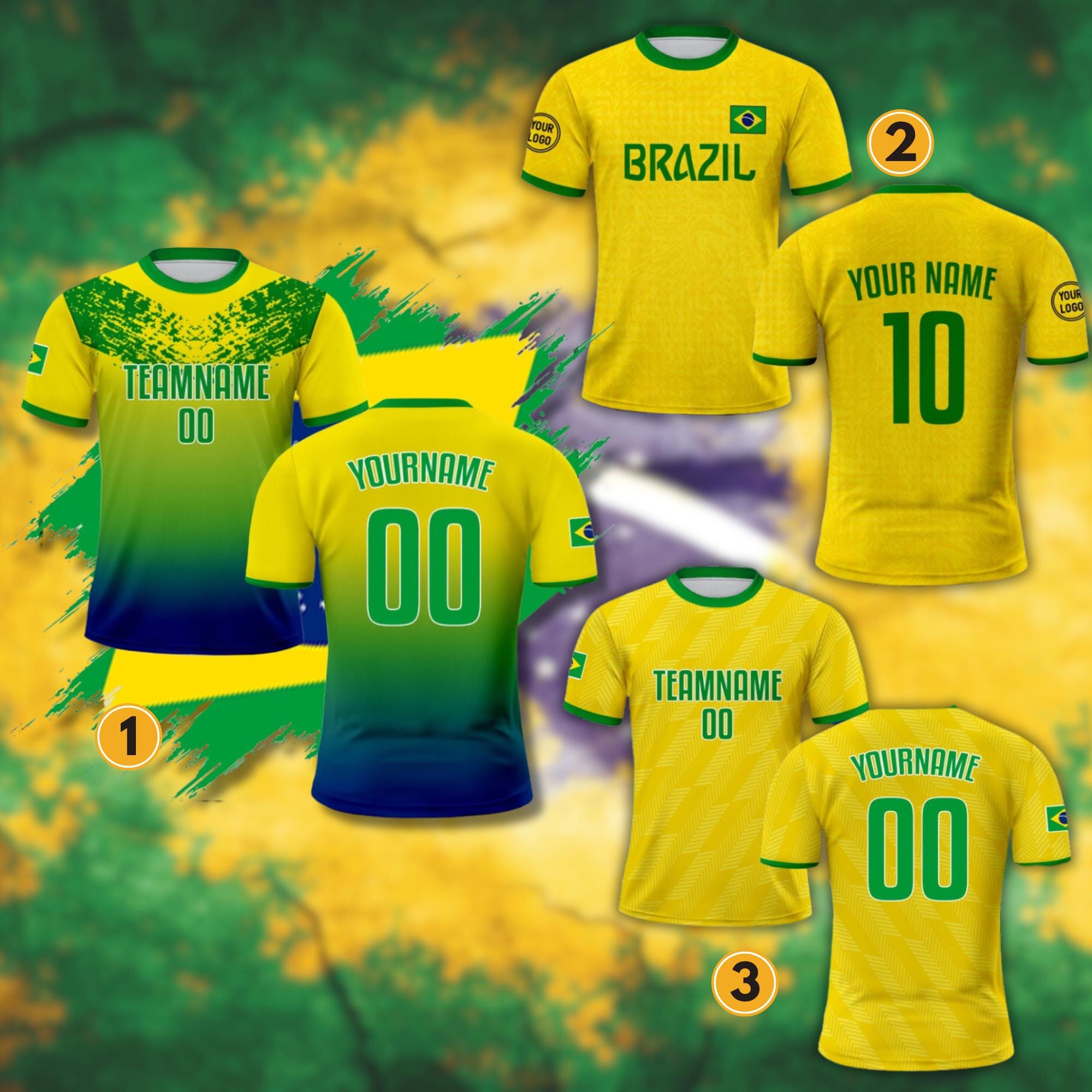 Custom Brazil Soccer Jersey for Men Women Youth Kid Shirt for Fans ...