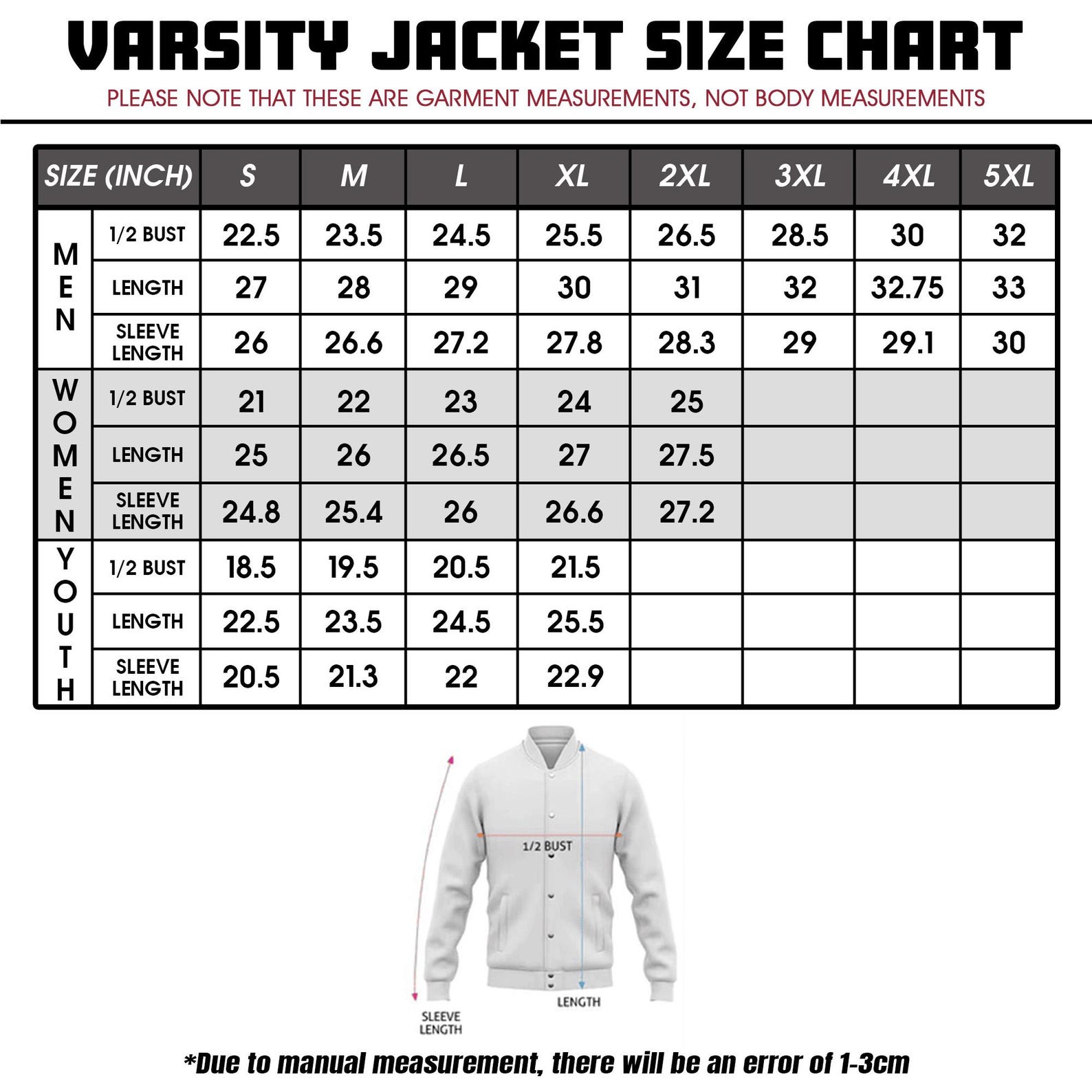Personalized Adult Varsity Jacket for Men Women Youth, Custom Baseball ...